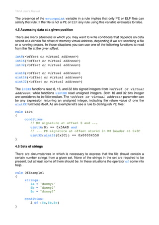 Yara user's manual 1.6 | PDF