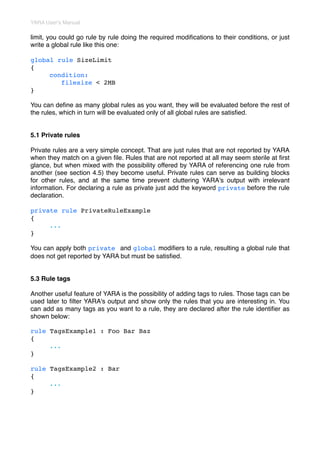 Yara user's manual 1.6 | PDF