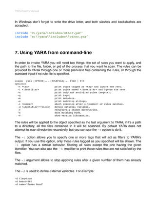 Yara user's manual 1.6 | PDF