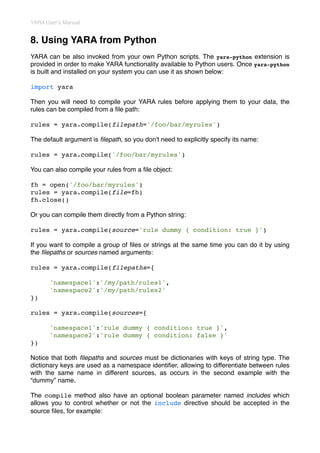 Yara user's manual 1.6 | PDF