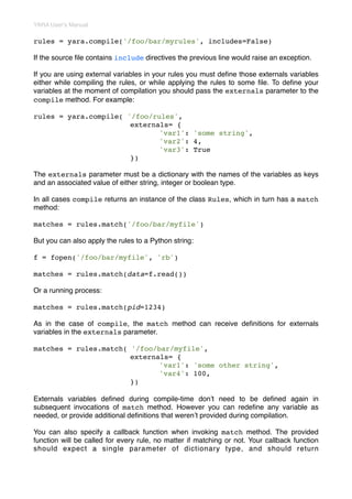 Yara user's manual 1.6 | PDF