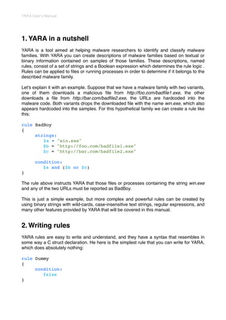 Yara user's manual 1.6 | PDF