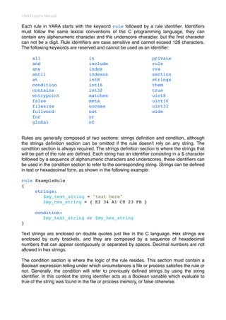 Yara user's manual 1.6 | PDF