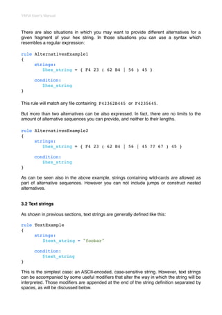 Yara user's manual 1.6 | PDF