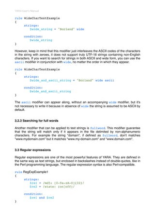 Yara user's manual 1.6 | PDF