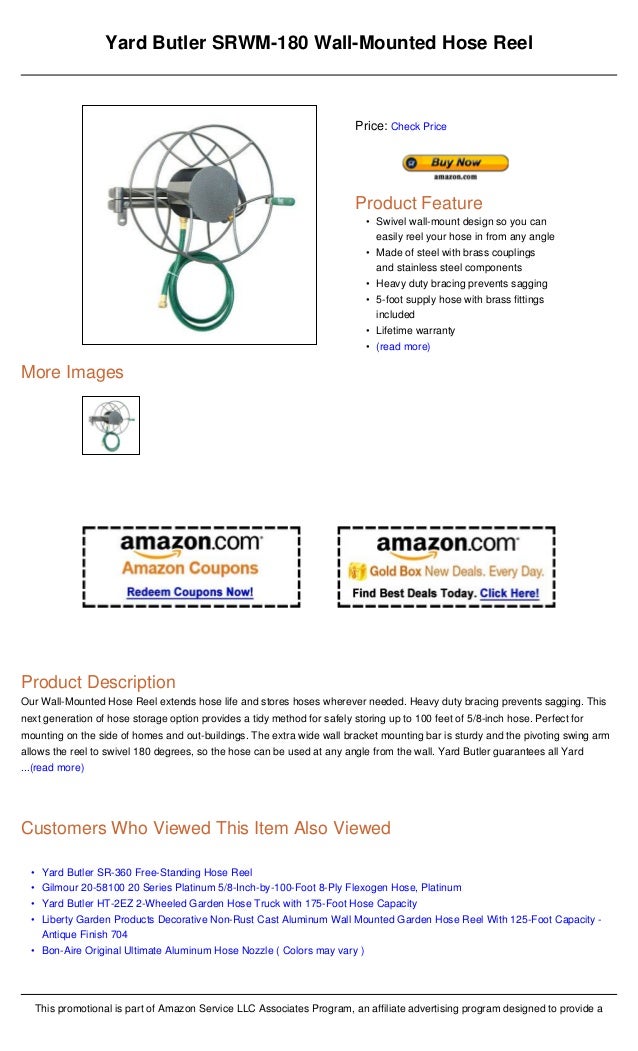 Yard Butler Srpb360 Freestanding Hose Reel With Patio Base