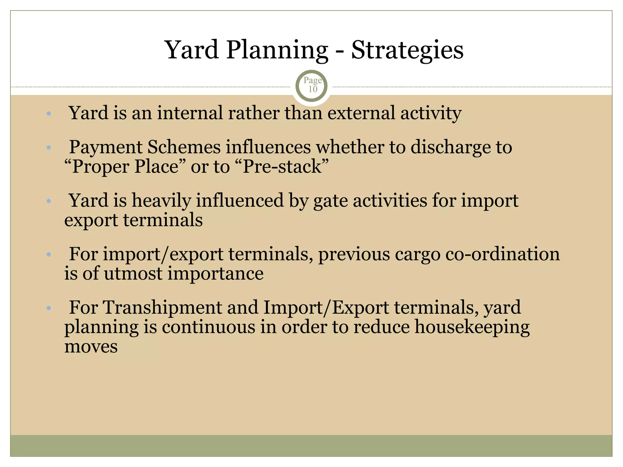 Berth,Yard & Vessel Planning | PPT