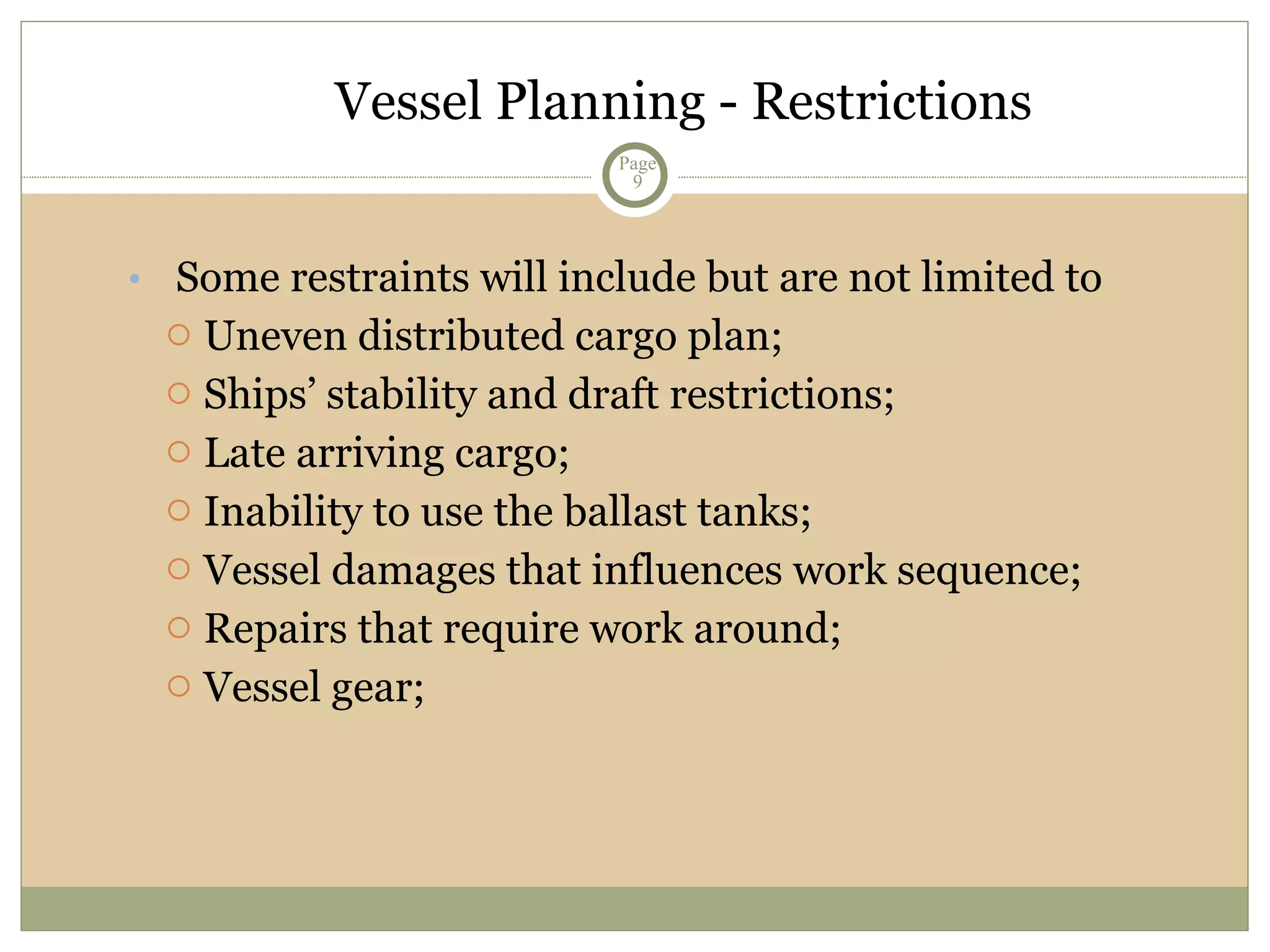 Berth,Yard & Vessel Planning | PPT