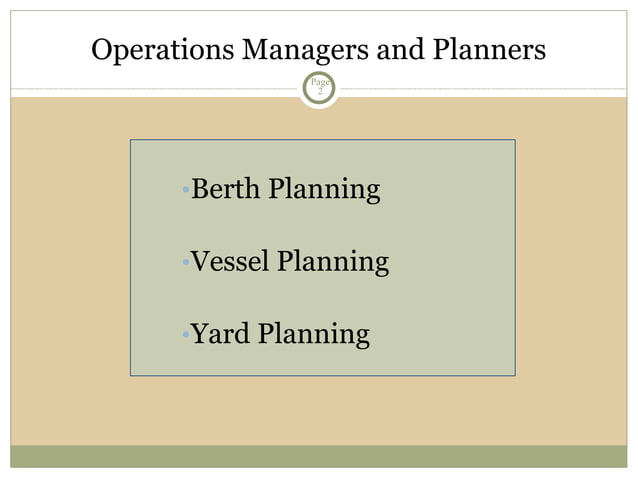 Berth,Yard & Vessel Planning | PPT | Cruises | Travel Type