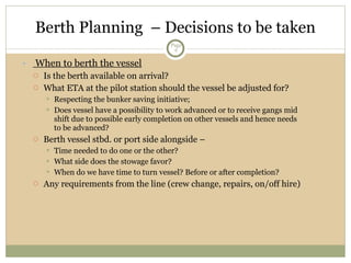 Berth,Yard & Vessel Planning | PPT