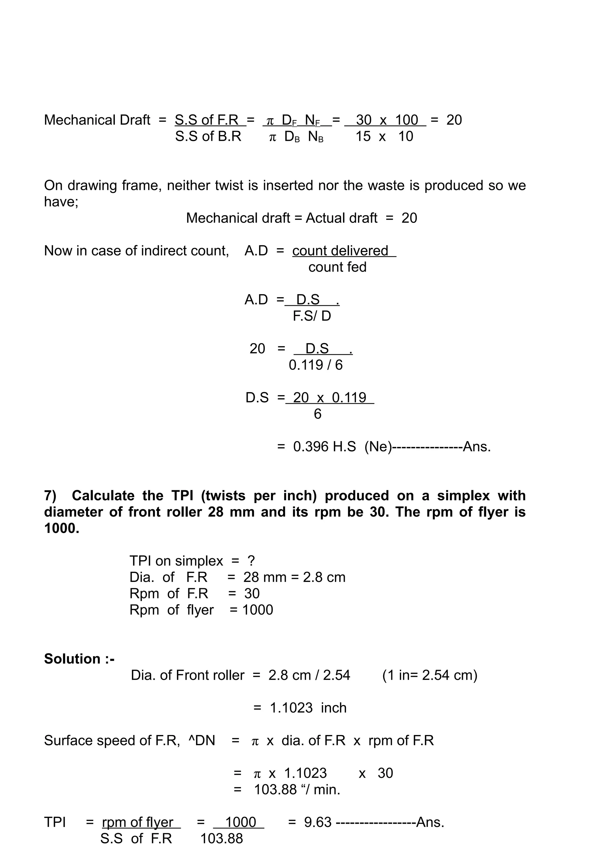 Yarn calculations By Samrat Dewan | PDF