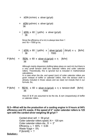 Yarn calculations By Samrat Dewan | PDF