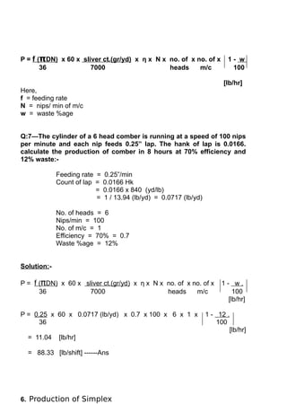 Yarn calculations By Samrat Dewan | PDF