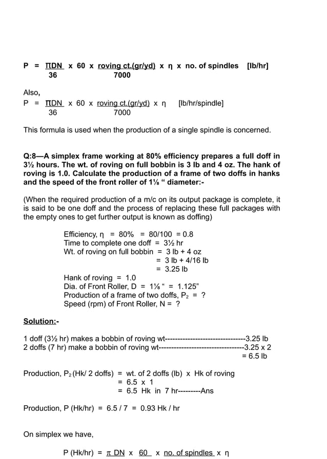 Yarn calculations By Samrat Dewan | PDF