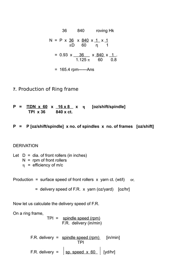 Yarn calculations By Samrat Dewan | PDF