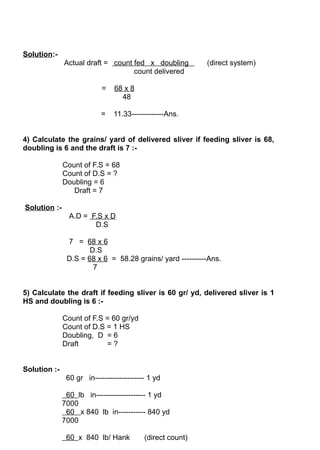 Yarn calculations By Samrat Dewan | PDF