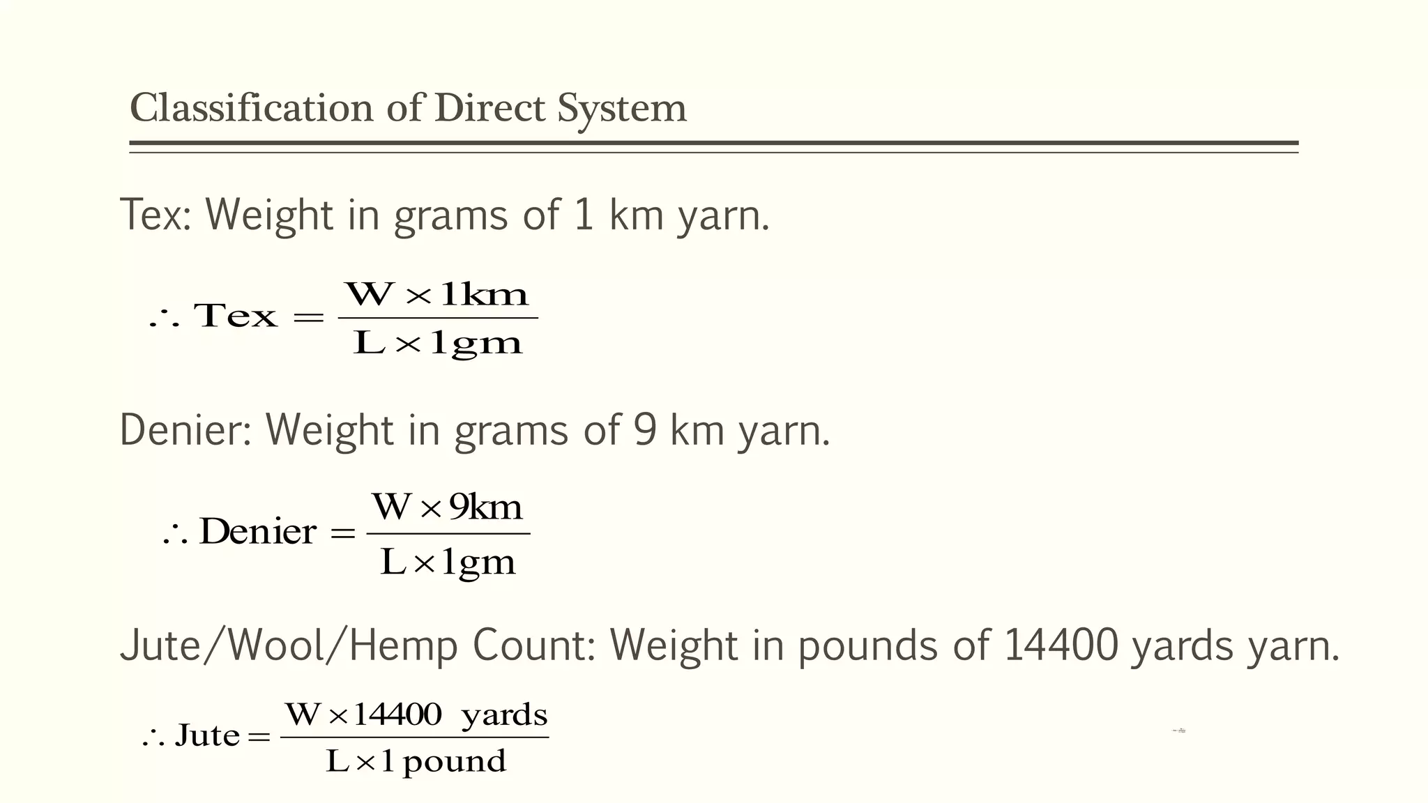 Yarn counting-system | PPTX