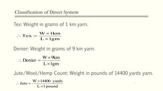 Yarn counting-system | PPTX | Landscaping | Home & Garden