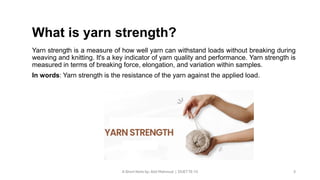 Understanding Yarn Strength in Textile Manufacturing | PDF