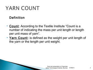 Yarn count | PPT