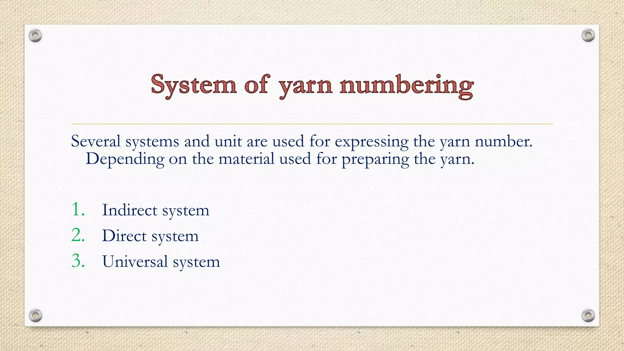 Yarn count | PPTX