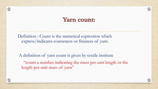 Yarn count | PPTX