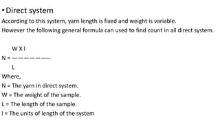 Yarn count presentation | PPTX