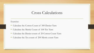 Yarn counts | PDF