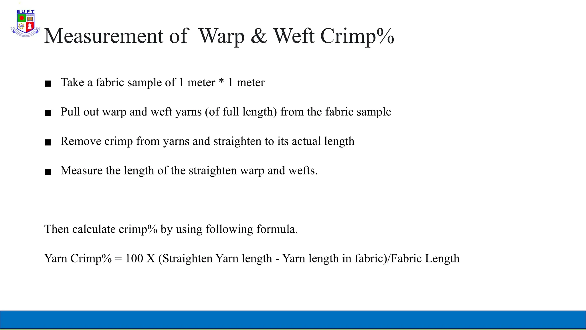 "Yarn Crimp: Understanding Its Role in Textile Performance" | PPTX