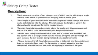"Yarn Crimp: Understanding Its Role in Textile Performance" | PPTX