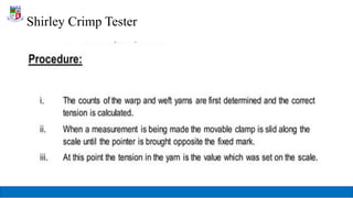 "Yarn Crimp: Understanding Its Role in Textile Performance" | PPTX