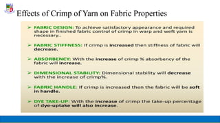 "Yarn Crimp: Understanding Its Role in Textile Performance" | PPTX