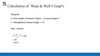"Yarn Crimp: Understanding Its Role in Textile Performance" | PPT