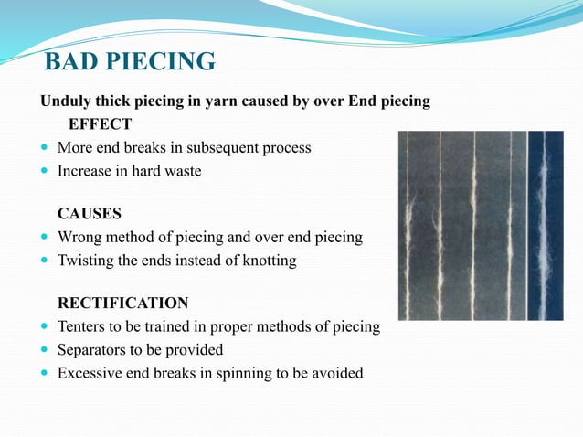 Yarn faults , causes and its remedies | PPTX