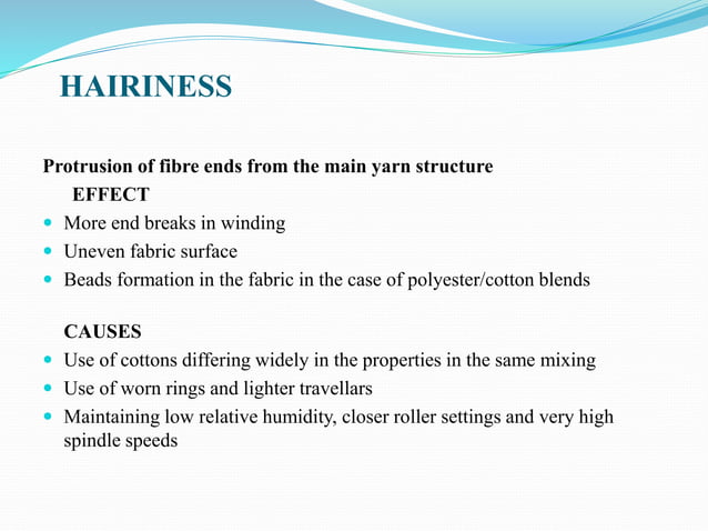 Yarn faults , causes and its remedies | PPTX