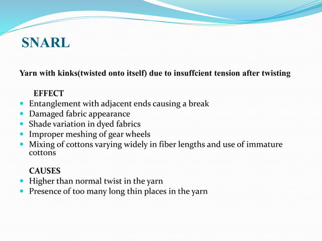 Yarn faults , causes and its remedies | PPTX