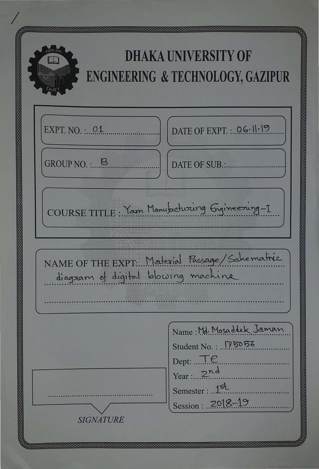 Yarn lab about blowing m/c | PDF