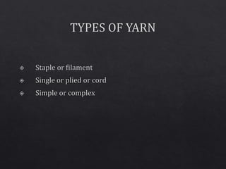 Yarn manufacturing process | PPTX