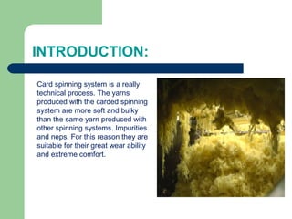 Presentation on Card-Spinning System | PPT | Needlework | Arts and Crafts