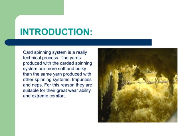 Presentation on Card-Spinning System | PPT