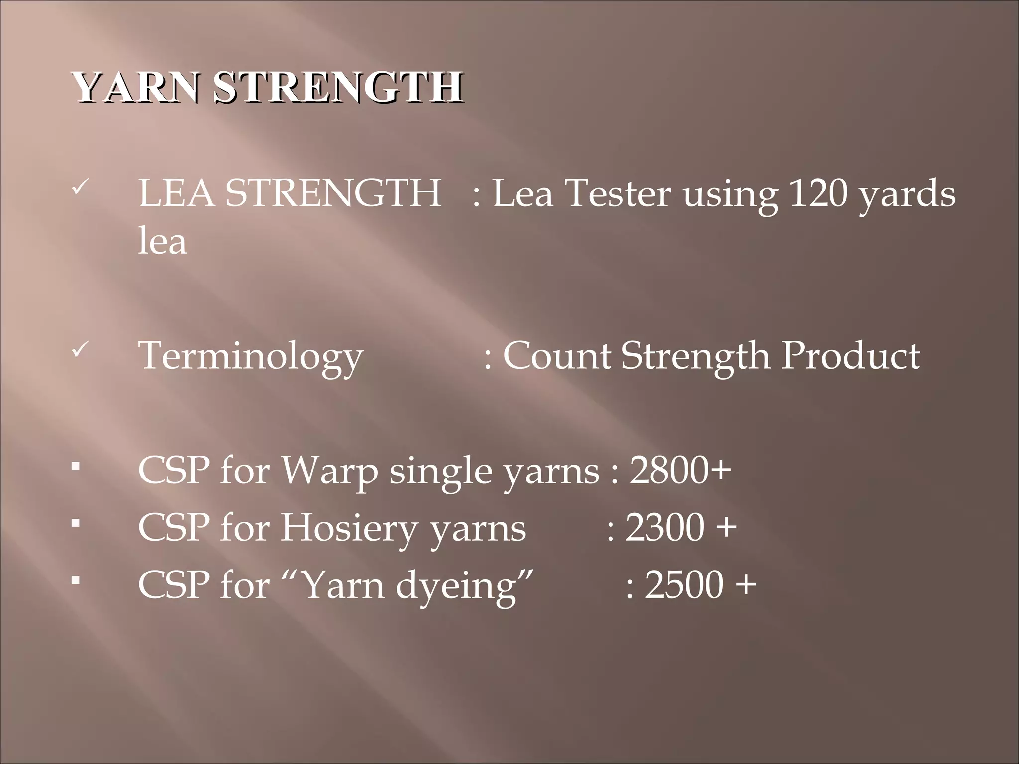 Yarn quality and customer satisfaction | PPT