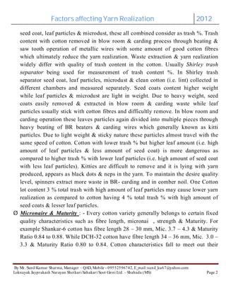 Yarn Realization | PDF