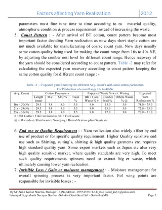 Yarn Realization | PDF