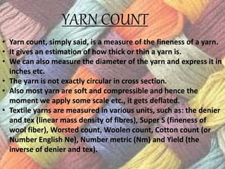 Yarns ppt | PPTX