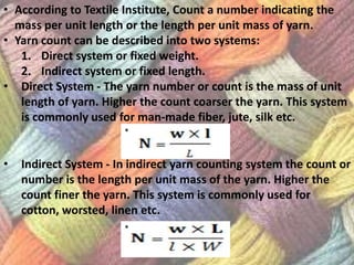 Yarns ppt | PPTX