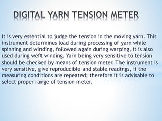 Yarn testing machine's | PPTX