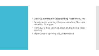 Textile Yarn manufacturing to Fabric.pptx