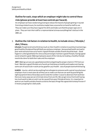 Safety and health at work assignment | DOCX