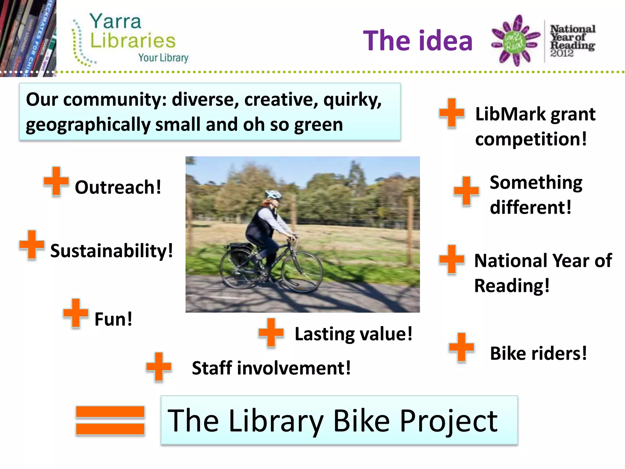 Yarra libraries book bike libmark grant presentation october 2012 ...