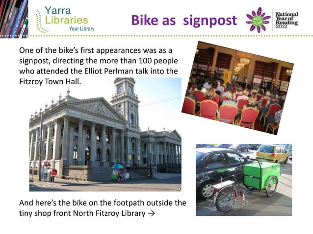 Yarra libraries book bike libmark grant presentation october 2012 ...